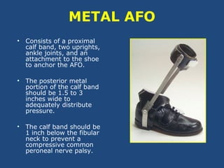 Lower Limb Orthotics - Dr Rajendra Sharma | PPT