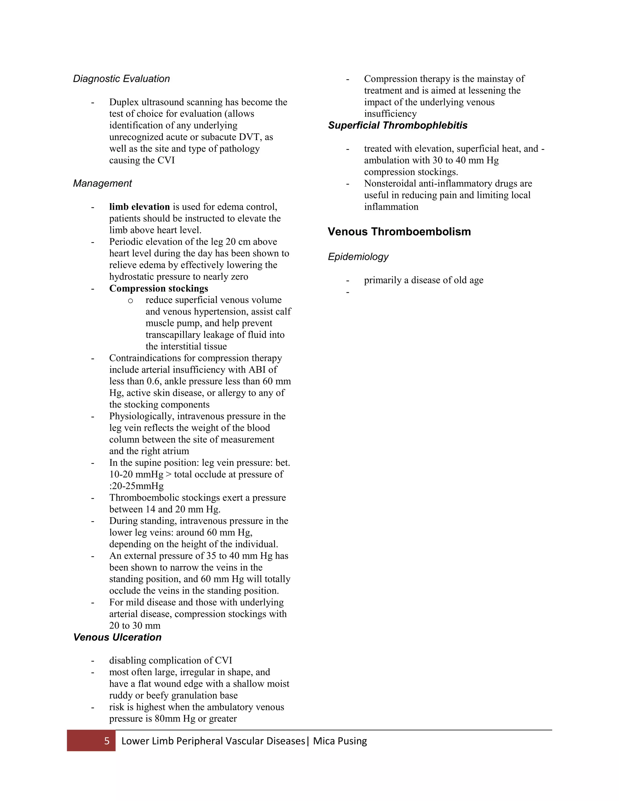 Lower limb peripheral vascular disease | DOCX