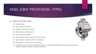 Lower limb prosthesis (hip, knee) | PPTX