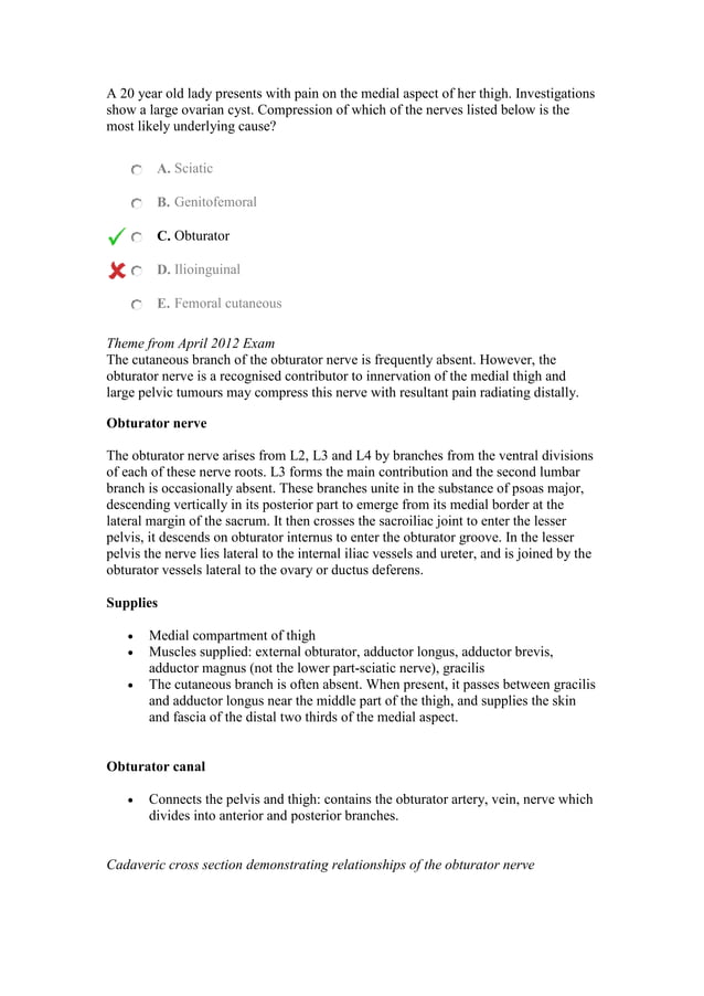MRCS preparation emrcs questions Lowerlimb | PDF