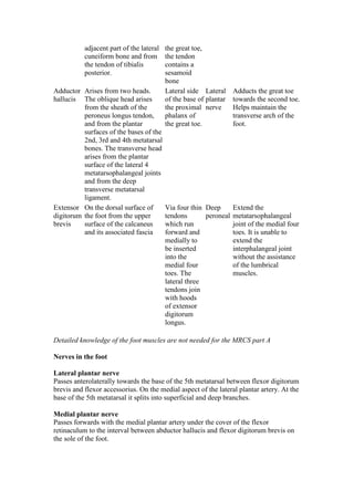 MRCS preparation emrcs questions Lowerlimb | PDF