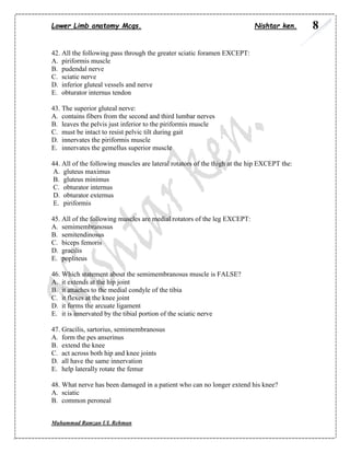 Lower limb MCQs | PDF
