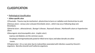 Lower limb ulcers,classification,description | PPTX