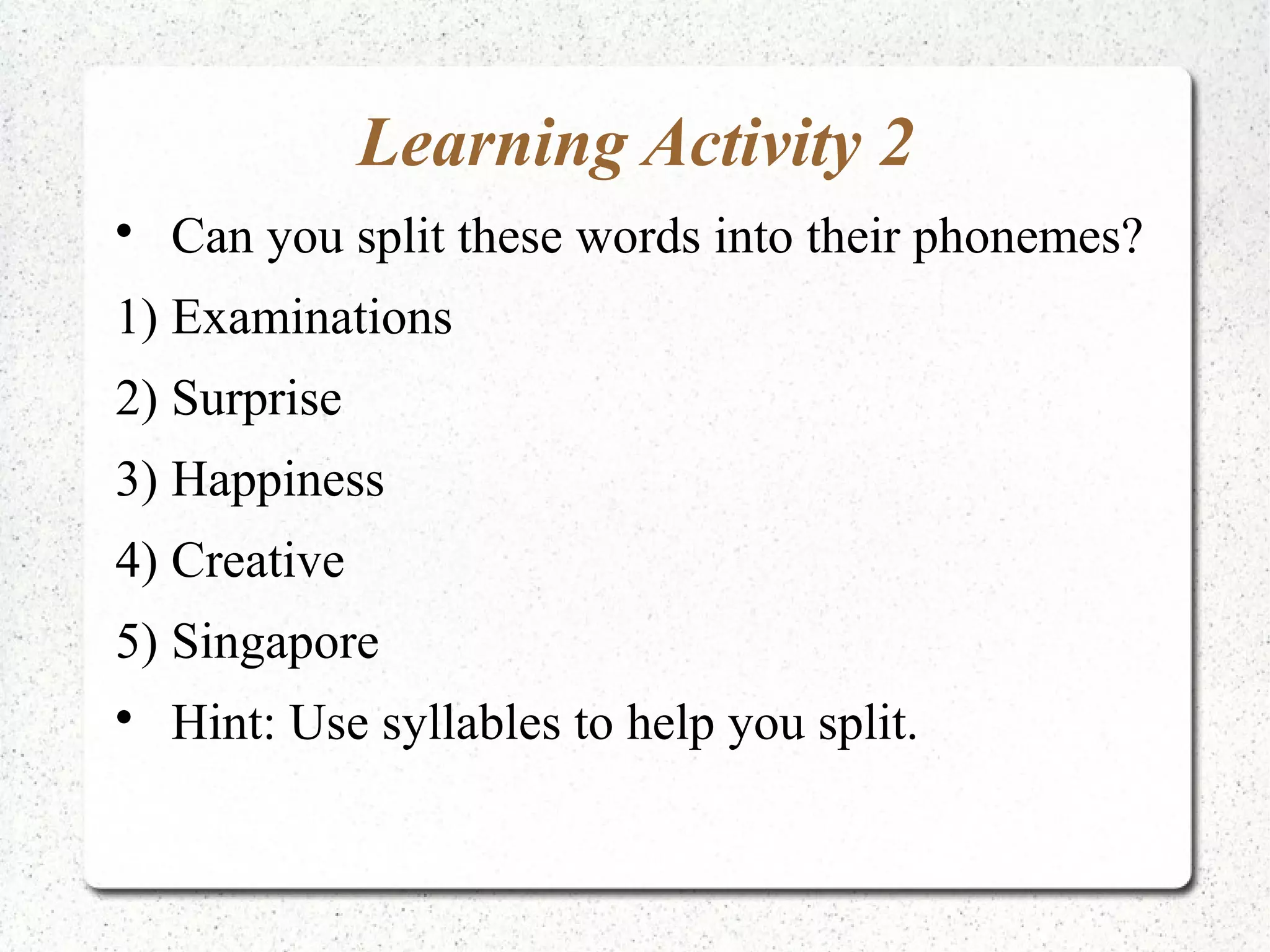 Upper Primary A - Auditory Discrimination | PPT