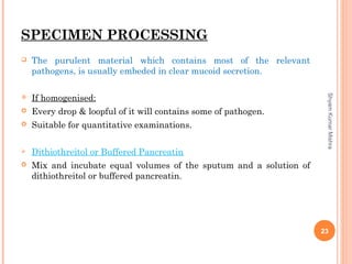 Laboratory diagnosis of Lower respiratory tract infection including ...