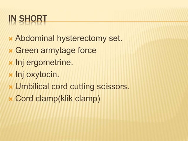 Lower segmental caesarian section tray | PPTX