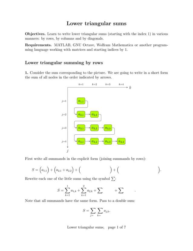 Lower triangular sums_1 | PDF