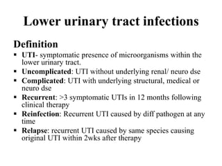 Lower urinary tract infection | PPTX