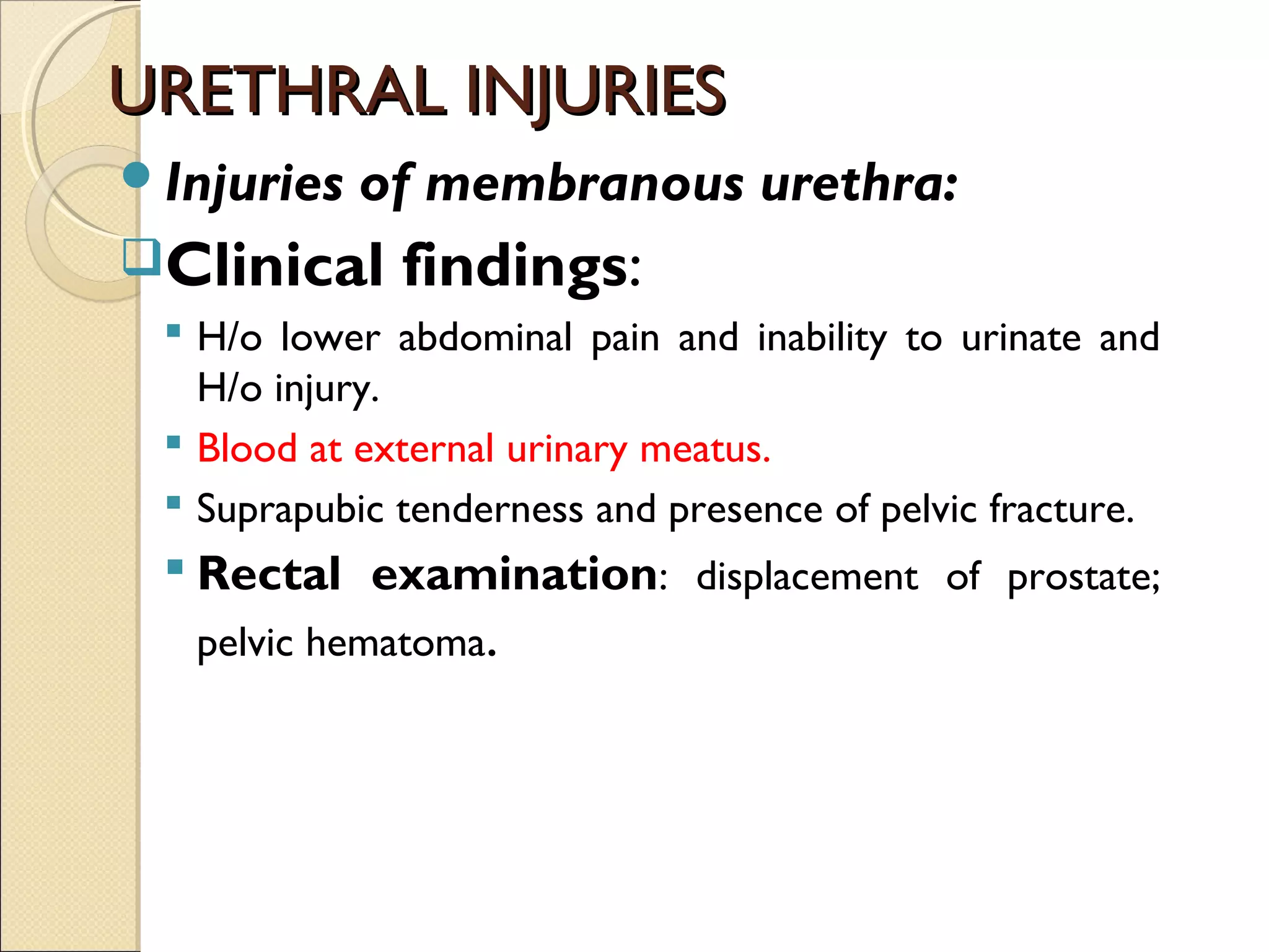 Lower urinary tract injuries | PPT