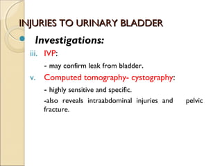Lower urinary tract injuries | PPT