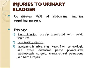 Lower urinary tract injuries | PPT