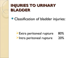 Lower urinary tract injuries | PPT