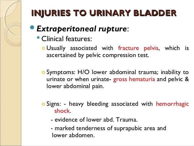 Lower urinary tract injuries