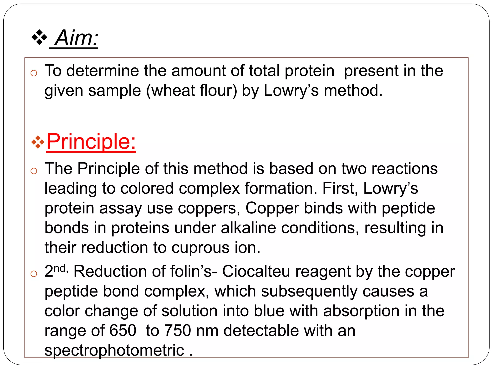 Lowery’s Protein Quantification method.pptx