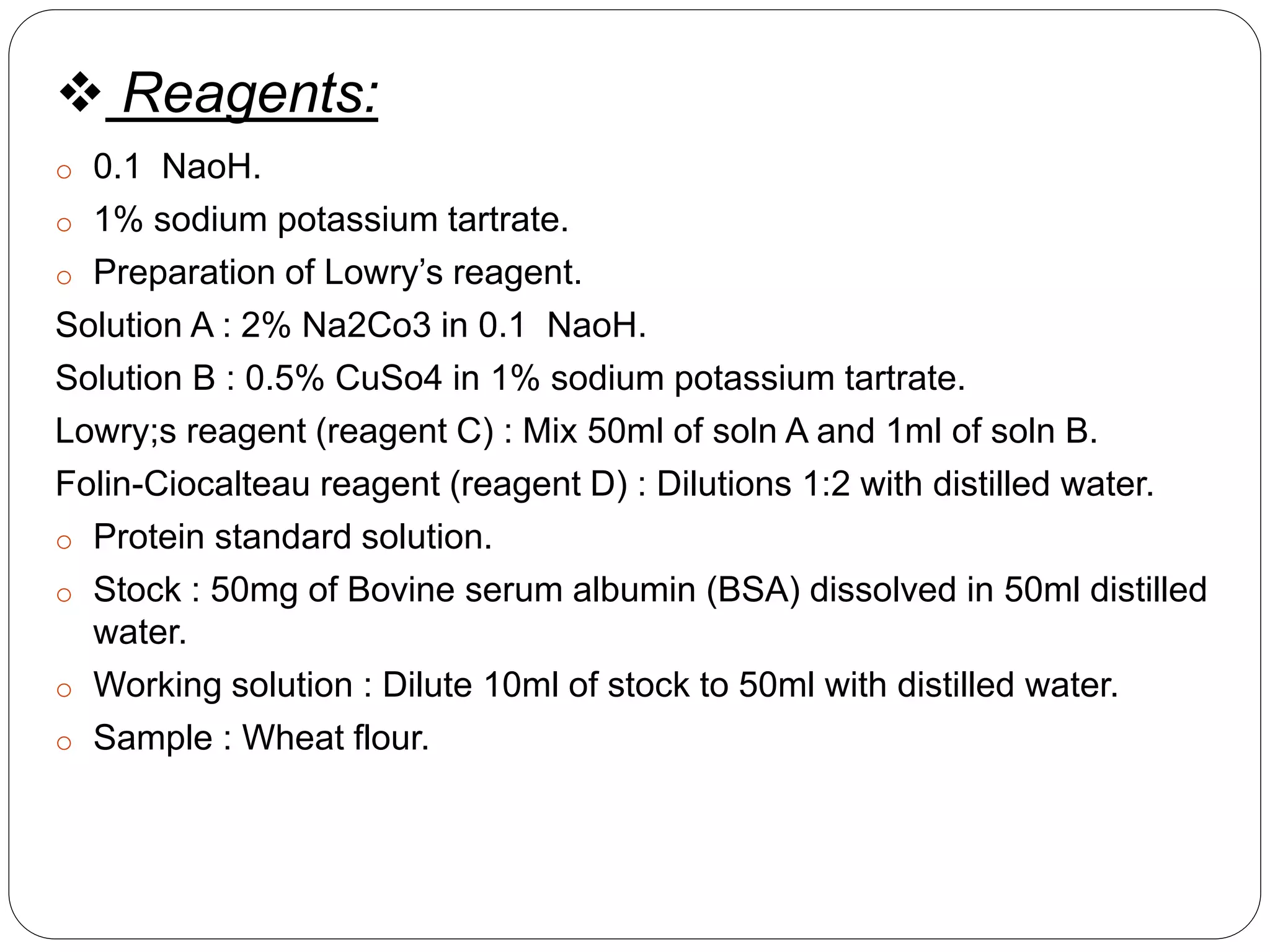 Lowery’s Protein Quantification method.pptx