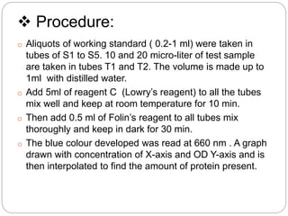 Lowery’s Protein Quantification method.pptx