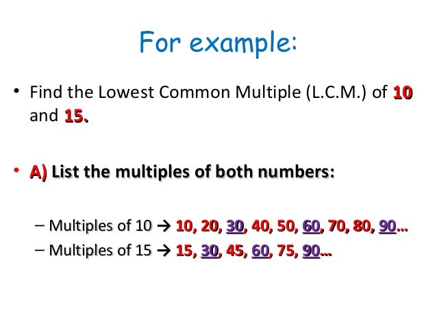 Lowest Common Multiple Of A Number Lowest Common Multiple Of A Number