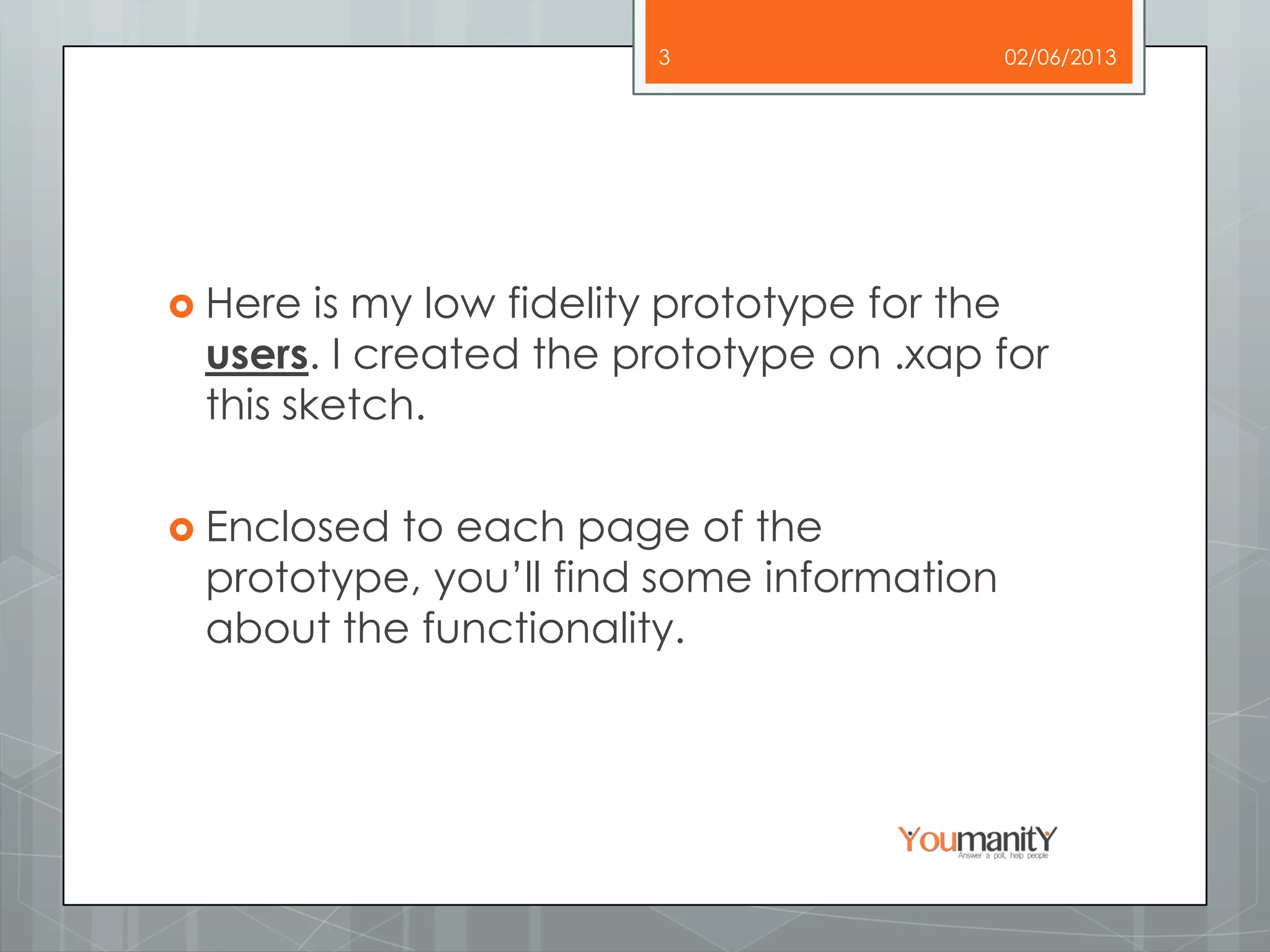 Low fidelity prototype | PPT
