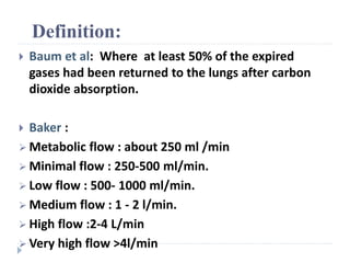 Low flow anaesthesia | PPTX