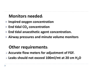 Low flow anaesthesia | PPTX