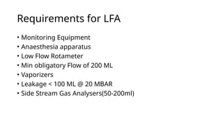 Low Flow Anaethesia ppt ventilator system | PPT