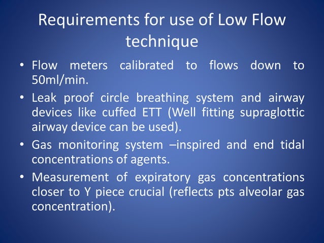 Low Flow Anesthesia Pptx First Aid Injuries