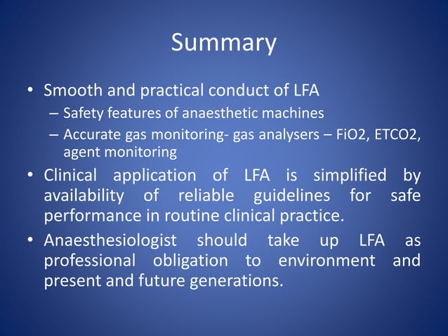 Low Flow Anesthesia Pptx First Aid Injuries