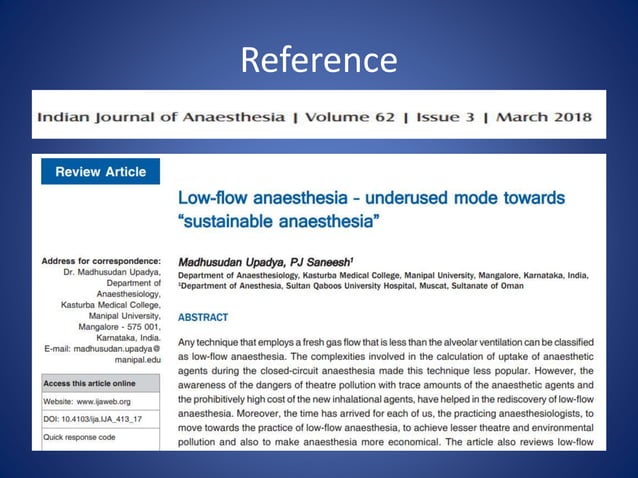 Low Flow Anesthesia Pptx First Aid Injuries