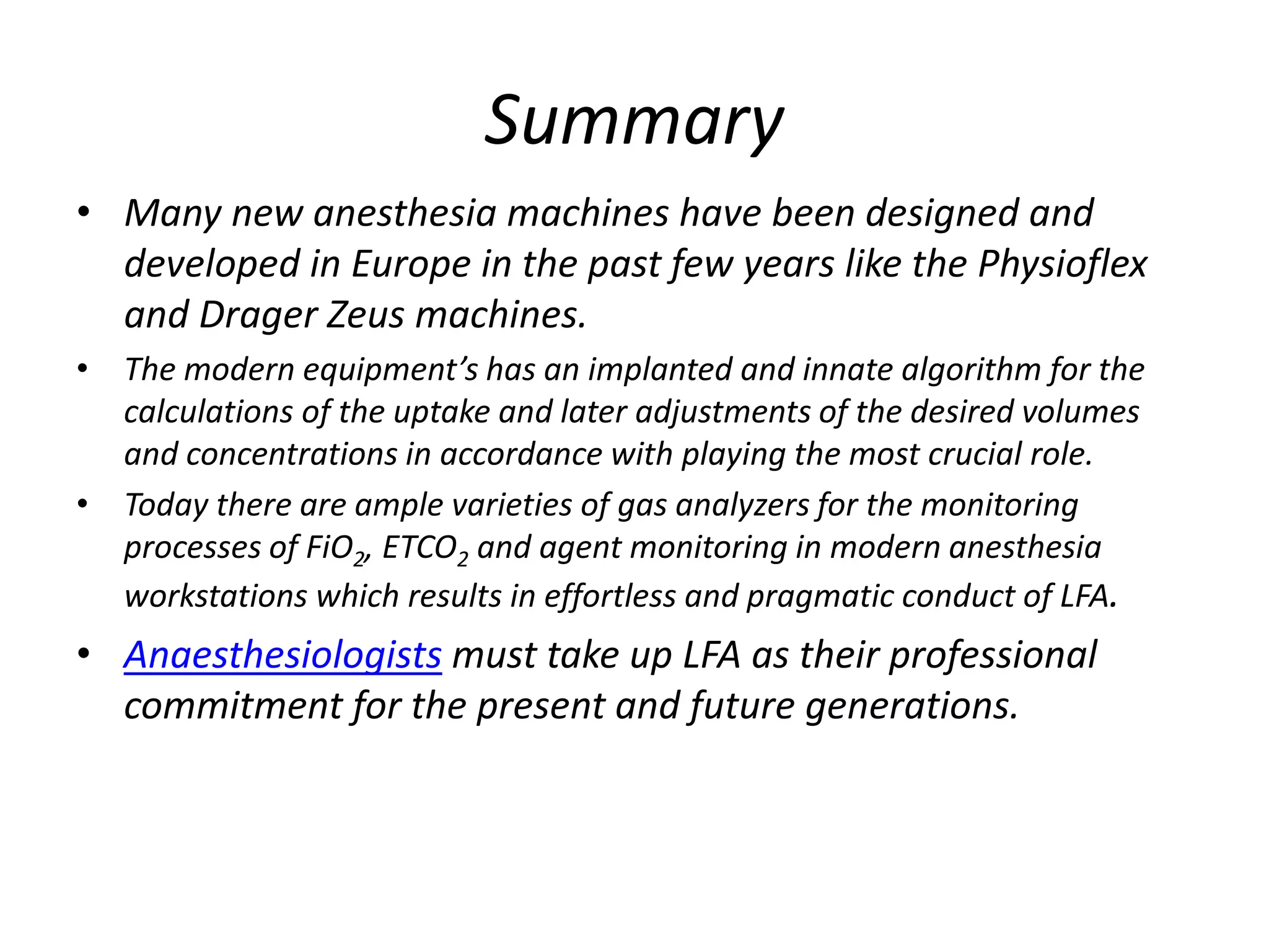 Low Flow Anesthesia System Pptx