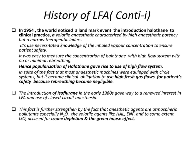 Low flow Anesthesia system | PPTX