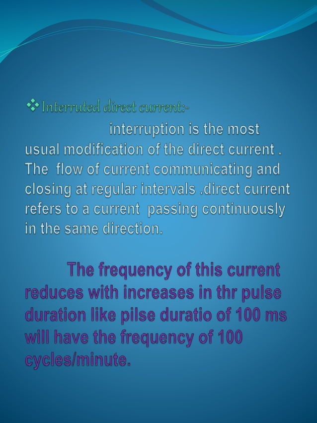 Low frequency current complete details. | PPTX