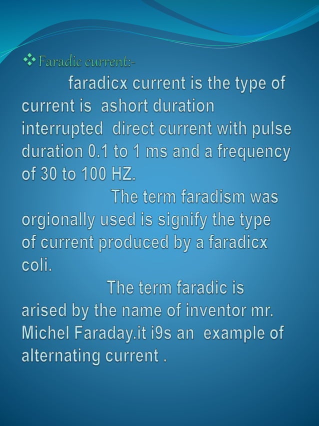 Low frequency current complete details. | PPTX