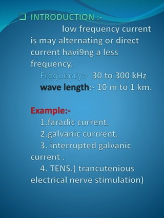 Low frequency current complete details. | PDF