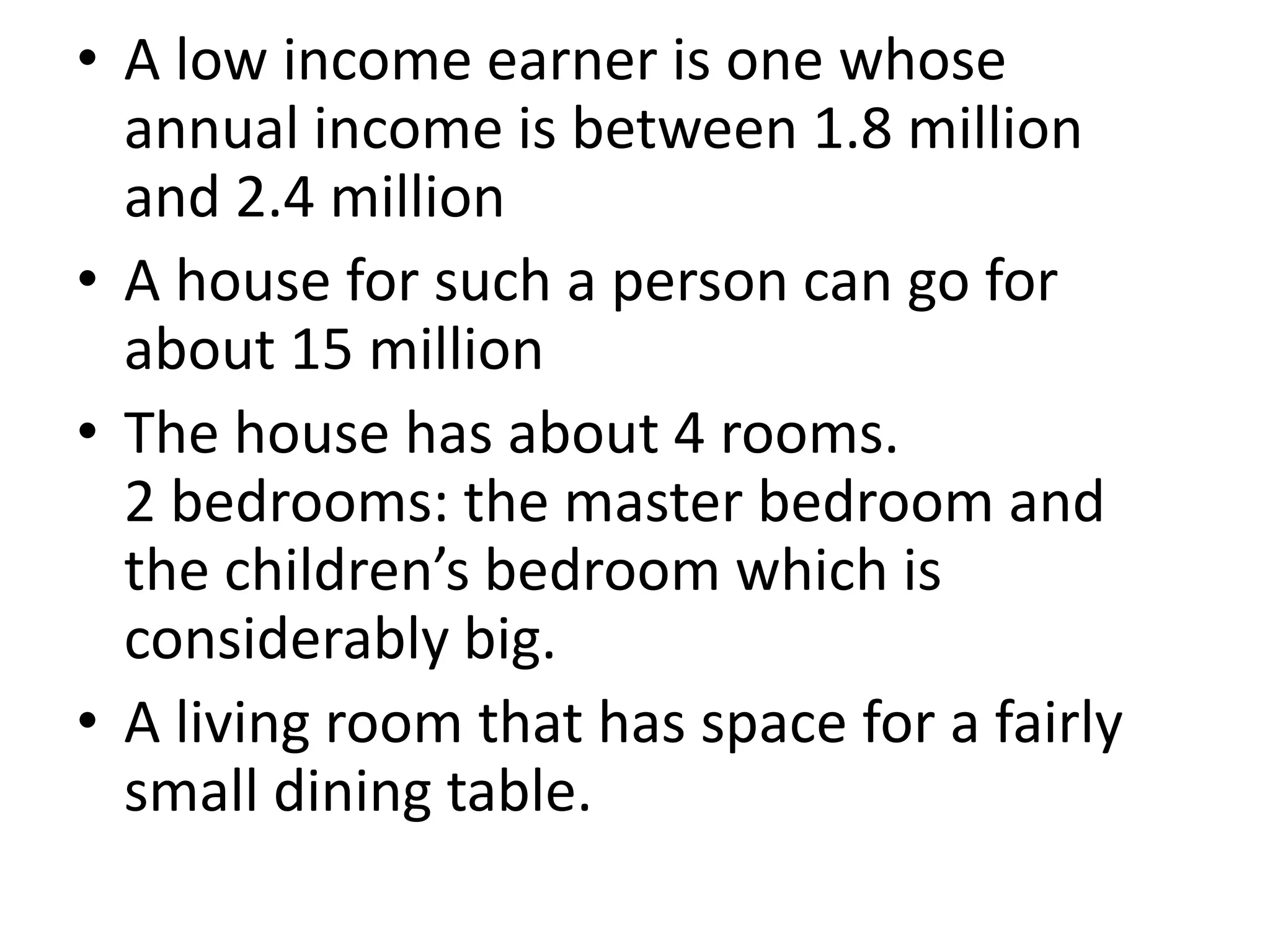 House plan for a low income earner | PPT