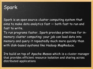 Low latency access of bigdata using spark and shark | PPT