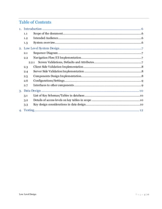 Low level design template (1) | PDF