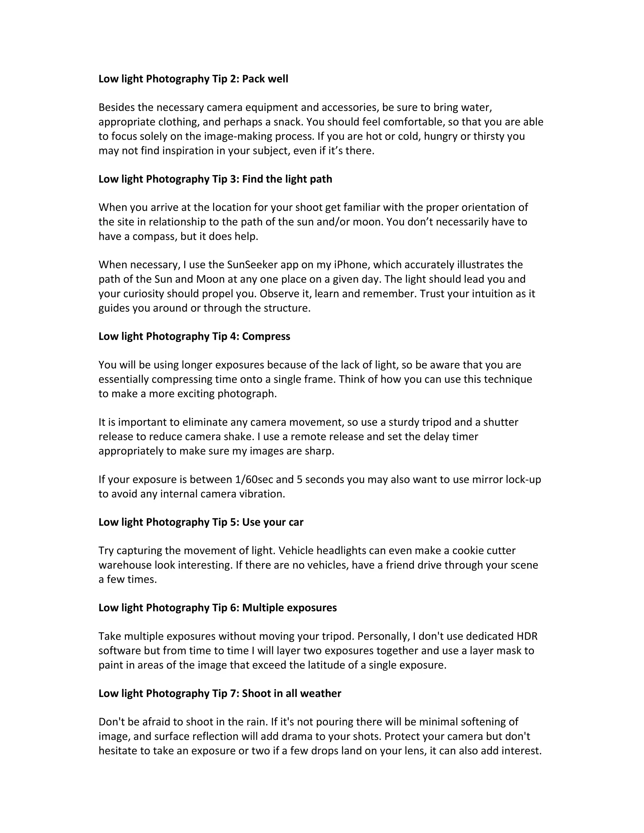 Low light photography 40 pro tips for any situation | PDF