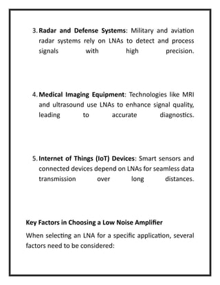 Low Noise Amplifiers (LNA): Boosting Signal Reception for High ...