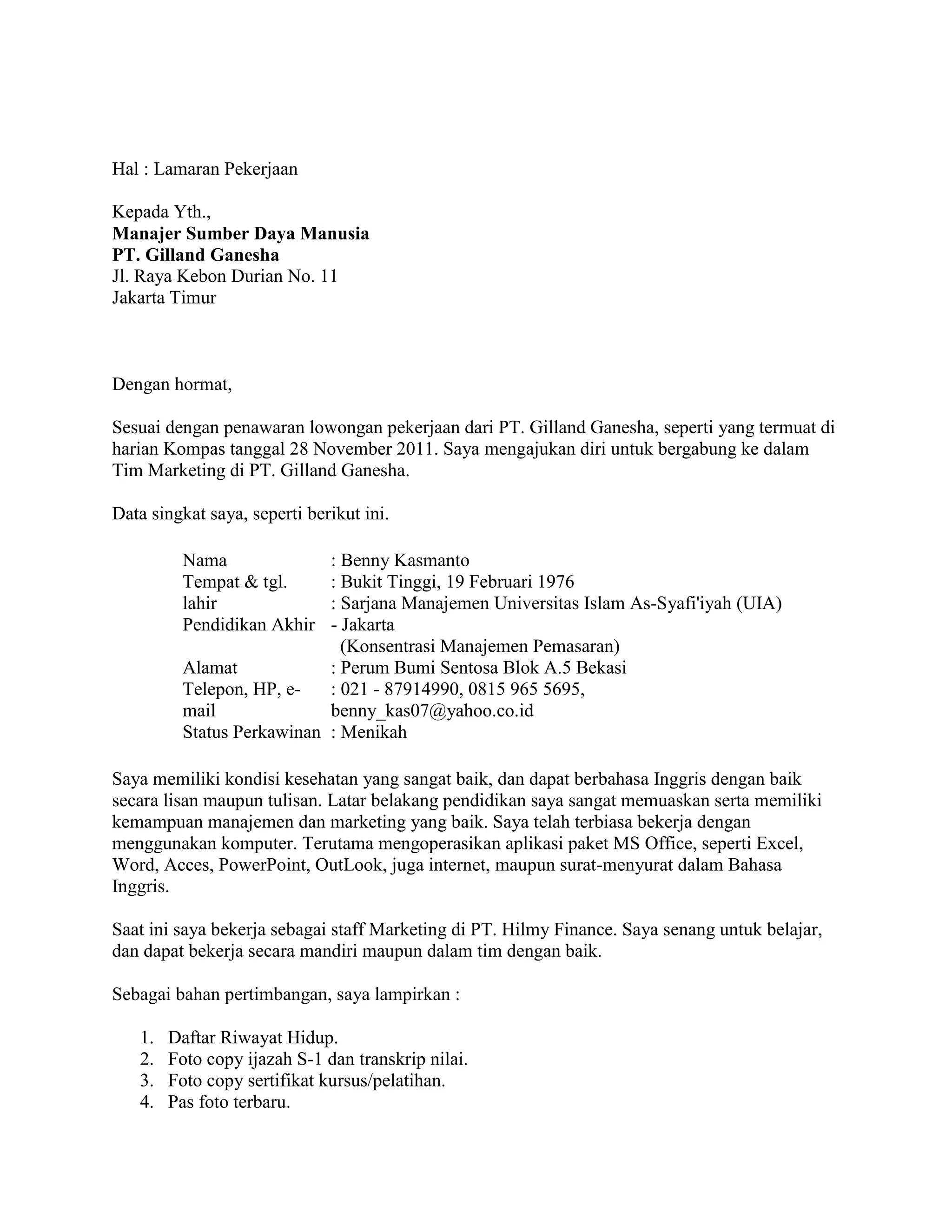 Lowongan kerja | DOCX