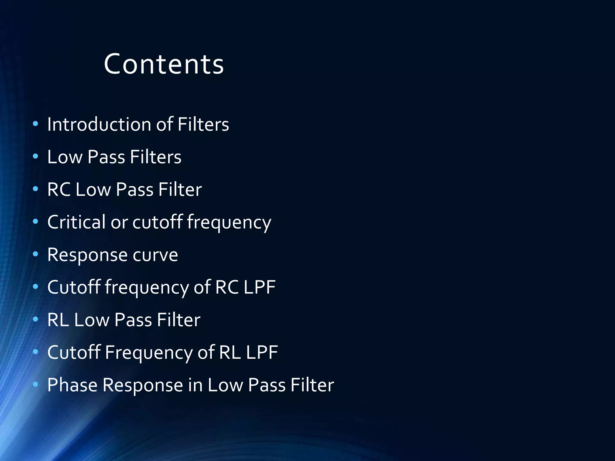 Low pass filters | PPTX