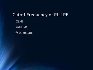 Low pass filters | PPTX