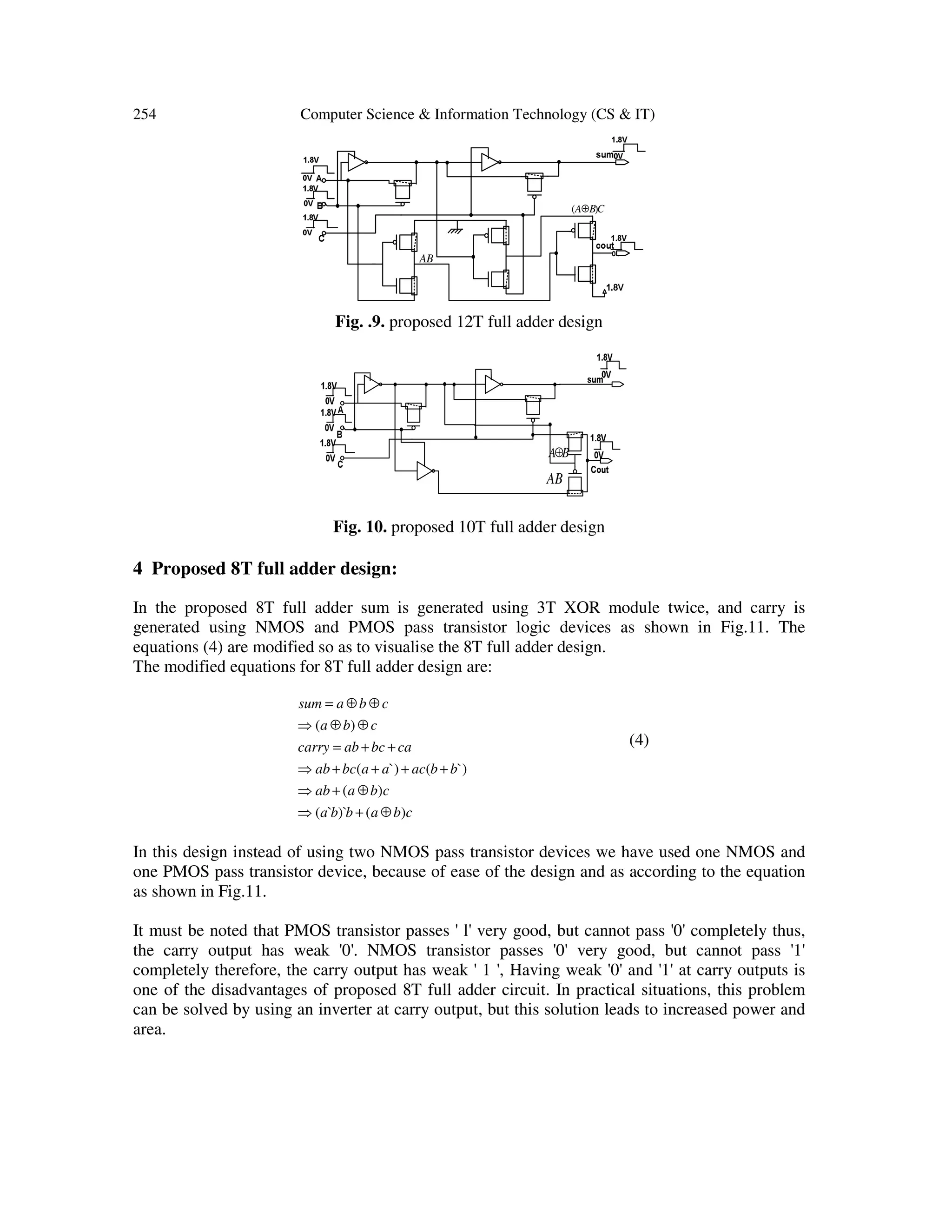 Low power area gdi & ptl techniques based full adder designs | PDF