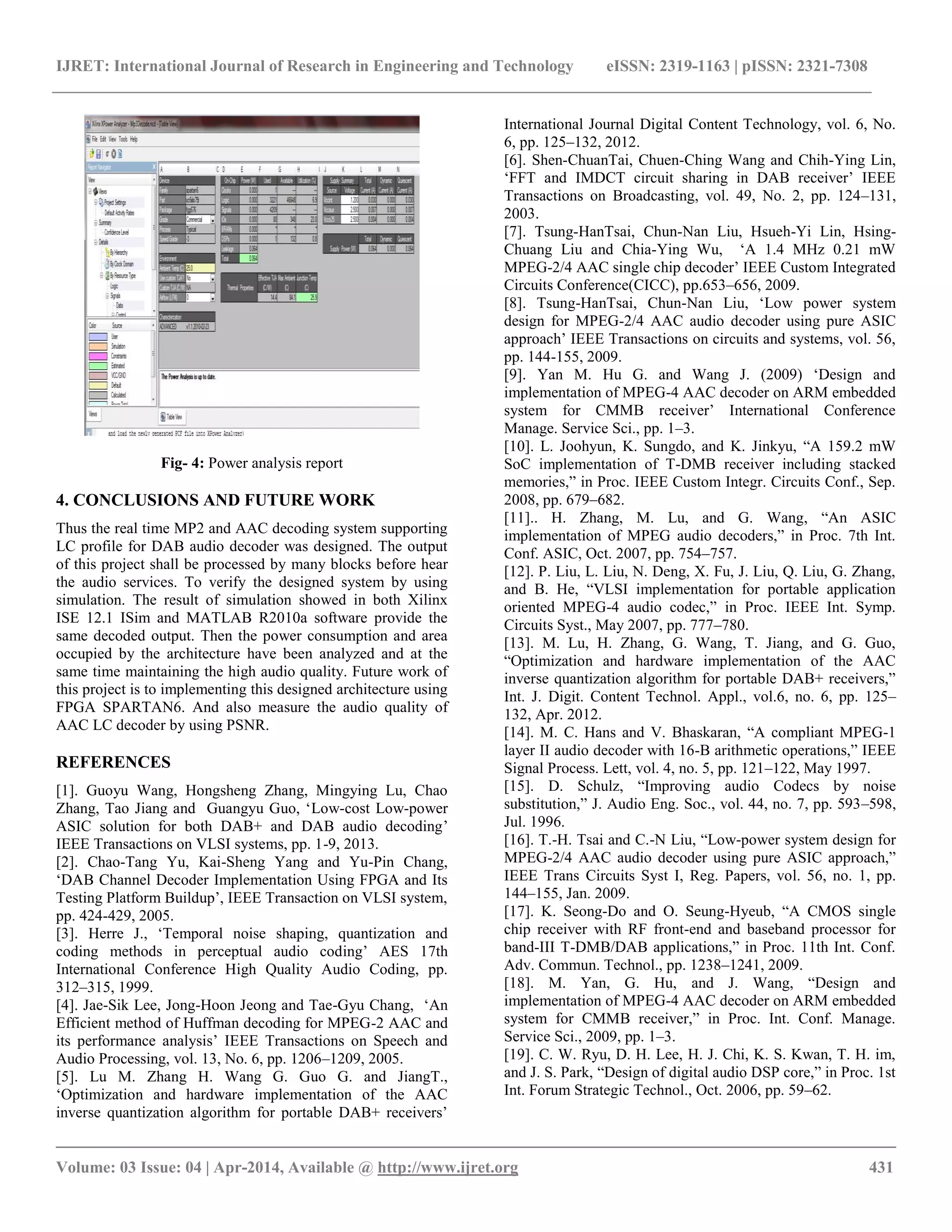 Low power fpga solution for dab audio decoder | PDF