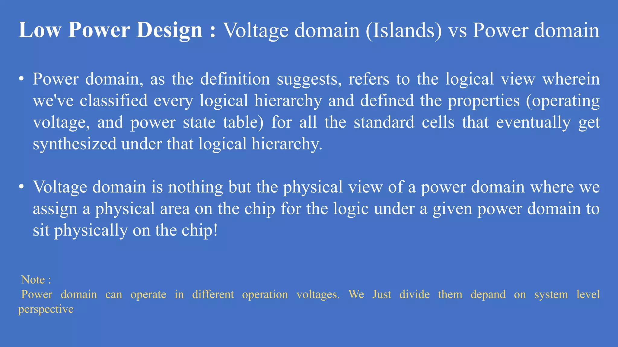 Low power in vlsi with upf basics part 1 | PPTX