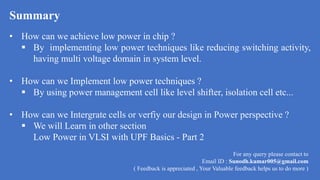 Low power in vlsi with upf basics part 1 | PPTX