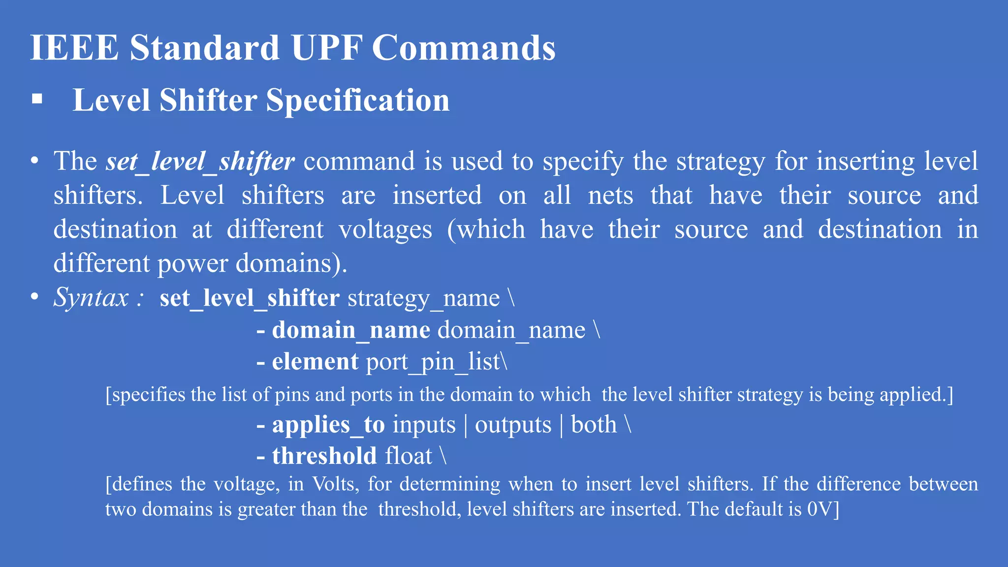 Low power in vlsi with upf basics part 2 | PPTX