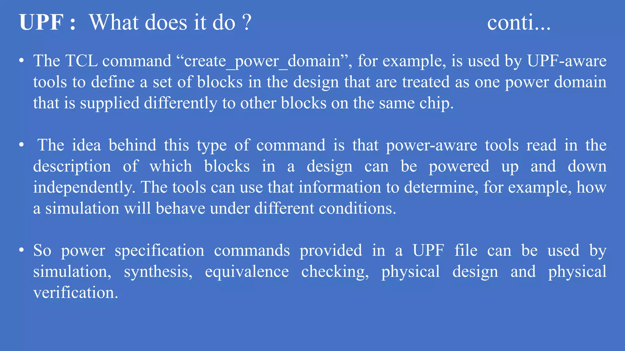Low power in vlsi with upf basics part 2 | PPTX
