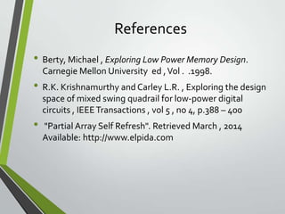 Low Power Memory | PPTX