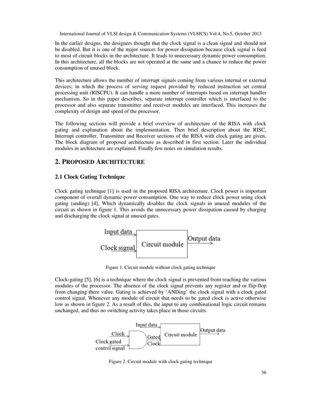 Low Power Reduced Instruction Set Architecture Using Clock Gating