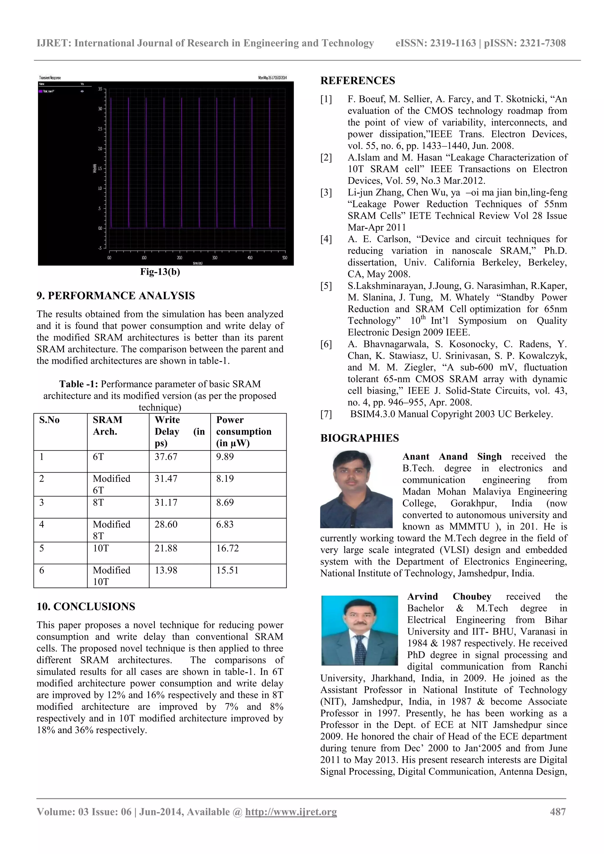 Low power sram cell with improved response | PDF